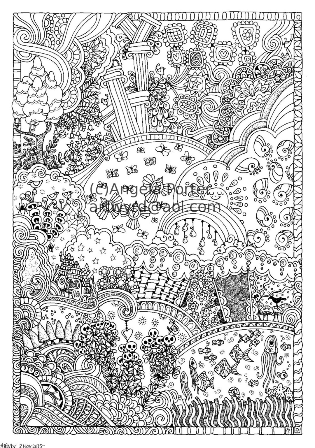 Intricately Entangled Colouring Sheet - Etsy