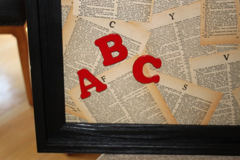 Vintage Magnetic Dictionary Board in a Black Frame - Etsy