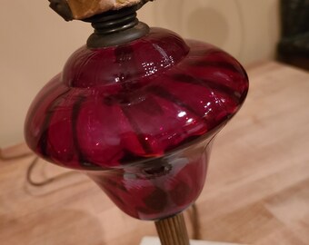 Red Glass Lamp | Etsy