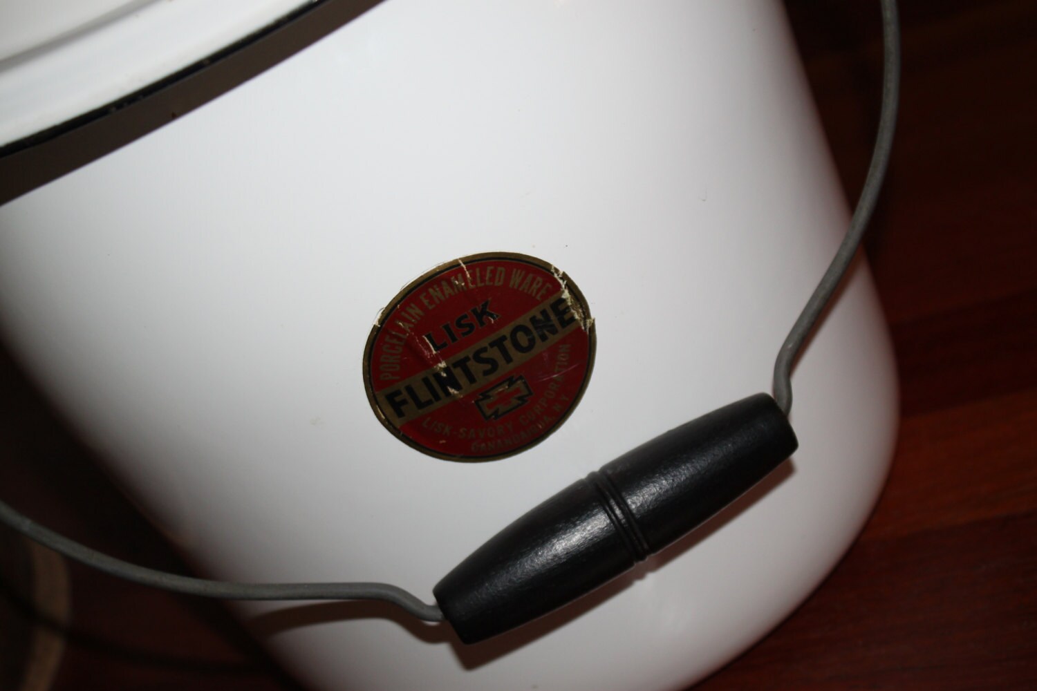 Vintage Covered Slop Bucket Porcelain Enamelware by Lisk Flintstone - Etsy