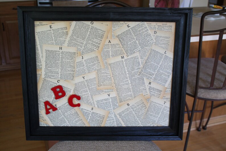Vintage Magnetic Dictionary Board in a Black Frame - Etsy