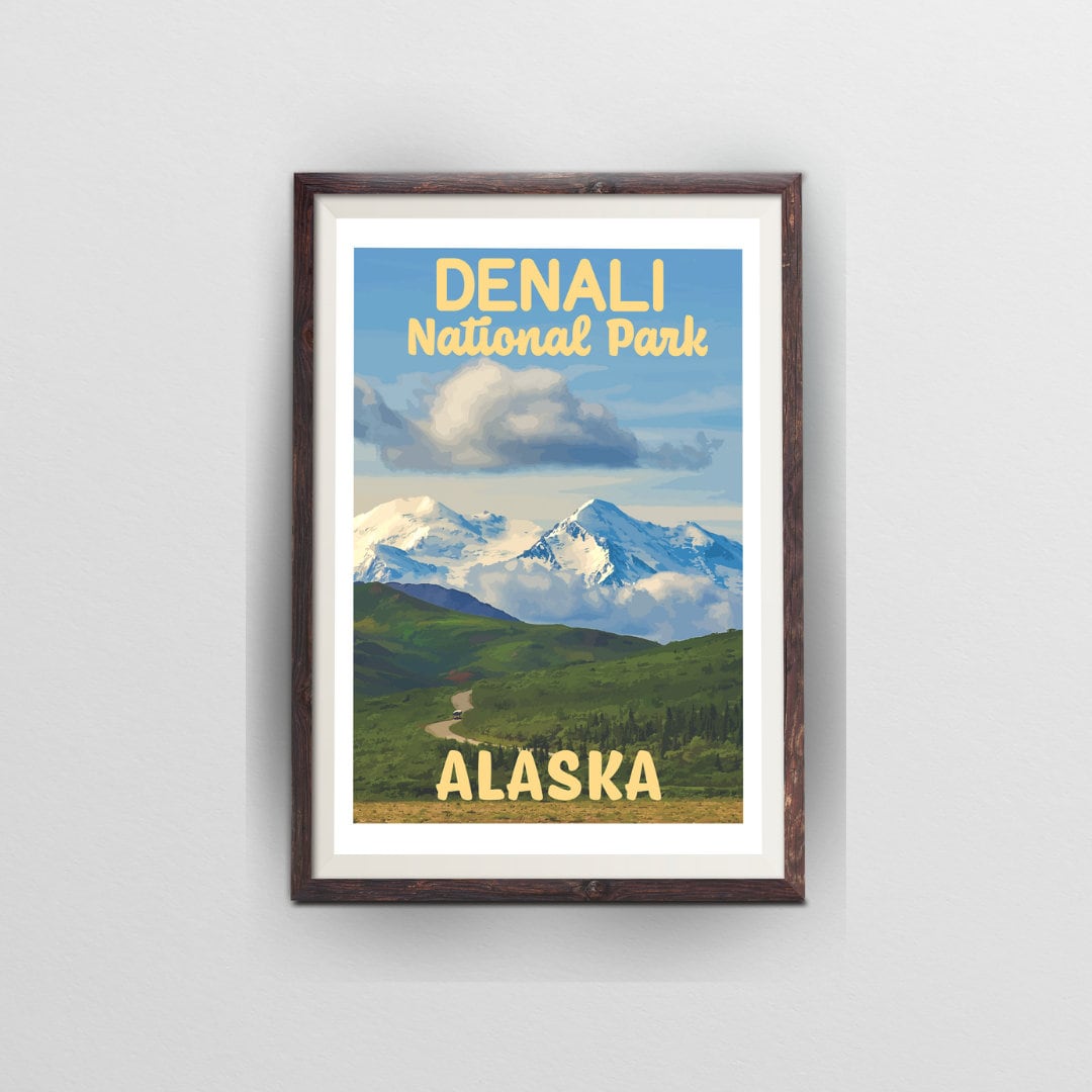 Denali National Park Poster – 12x18 Art Print, Alaska Wall Decor ...