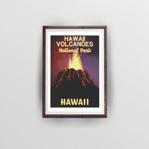 12x18 Hawaii Volcanoes National Park Poster, Illustration, & Wall Decor ...