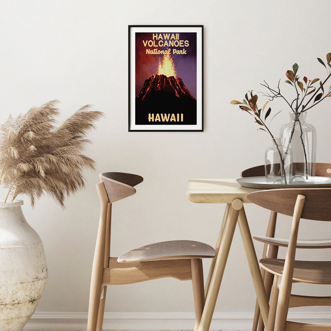 12x18 Hawaii Volcanoes National Park Poster, Illustration, & Wall Decor ...