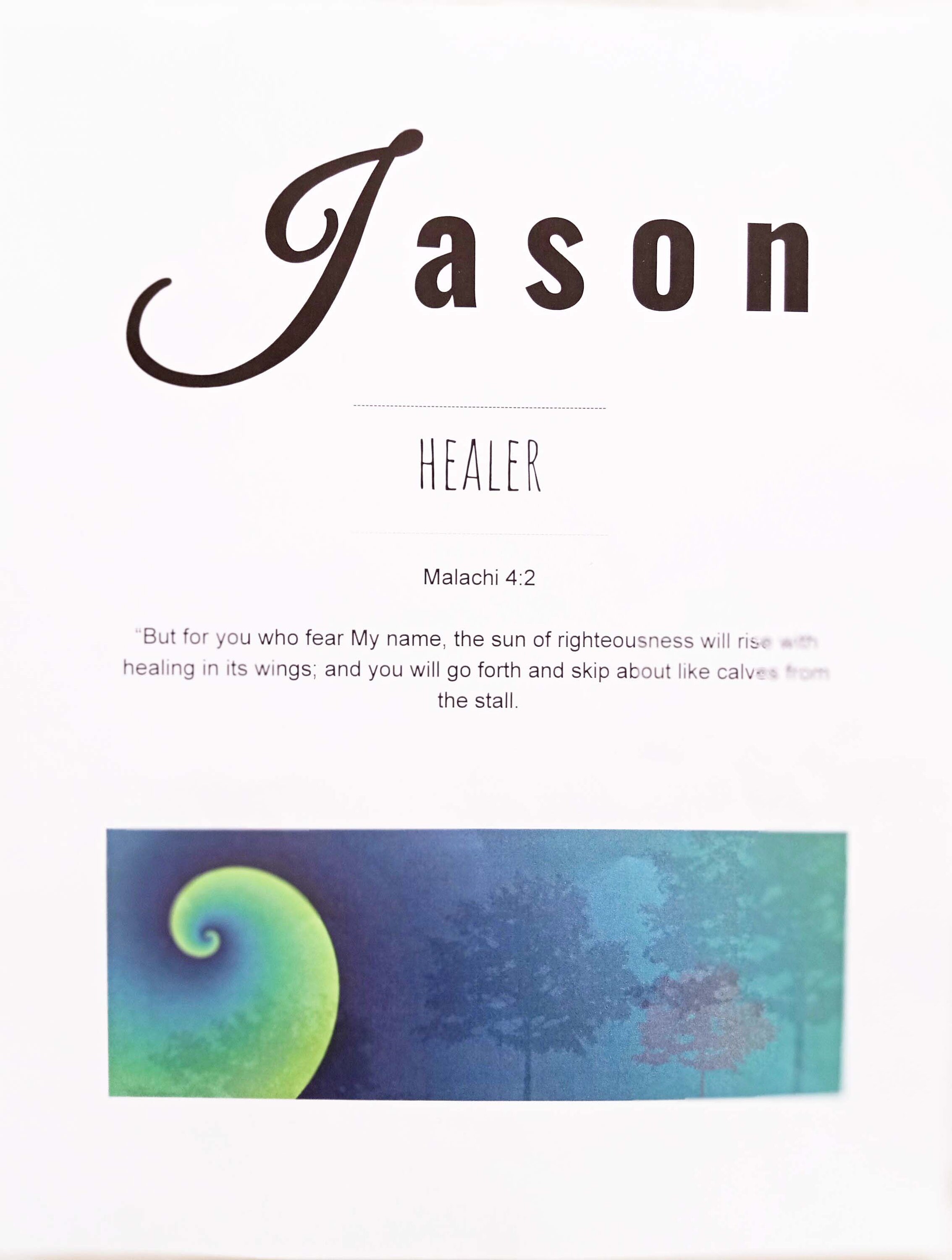 Jason name meaning and scripture birthday prayer for Jason | Etsy