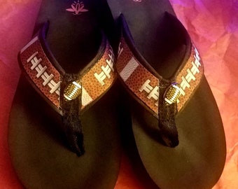 Football Flip Flops - Etsy