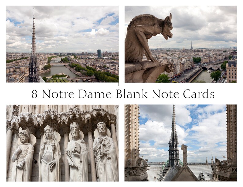 Notre Dame Photography Blank Note Cards - Etsy