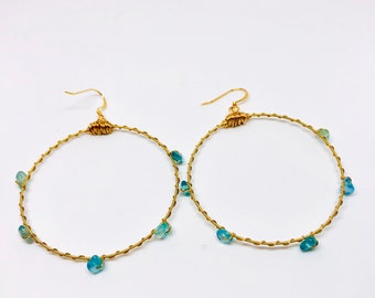Guitar String Hoop Earrings Choose Your Size and Gemstone - Etsy
