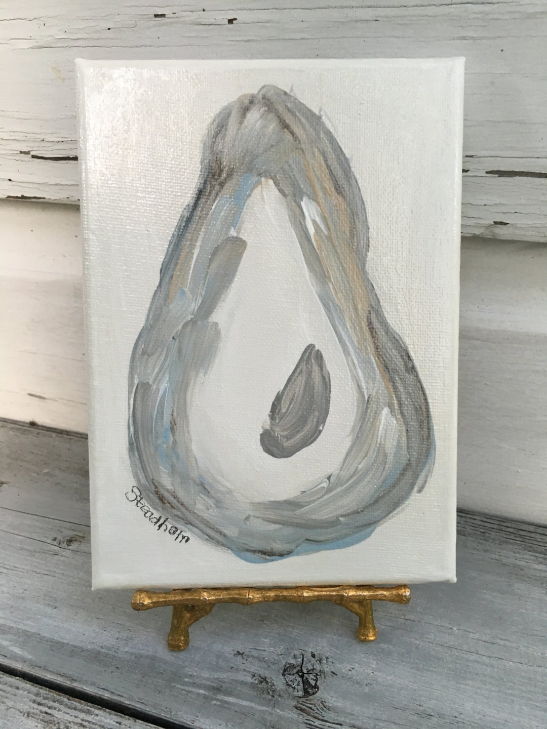 Oyster Shell Painting/oyster Shell Art/coastal Theme Original Art ...