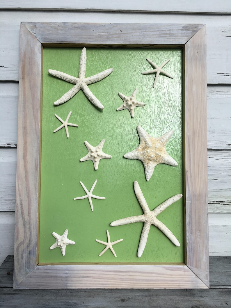 Starfish Framed Art/reclaimed Wood Wall Art/beach House Decor - Etsy