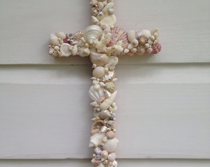 Pink Seashell Cross/baptism Cross/nursery Wall Decor - Etsy