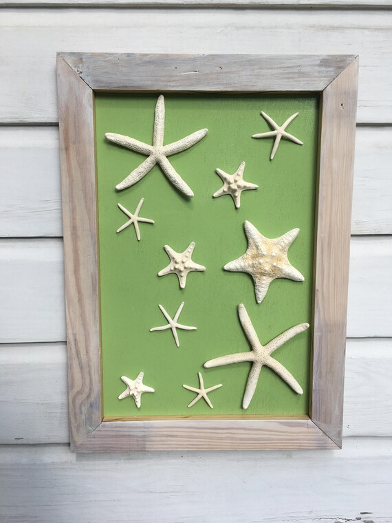 Starfish Framed Art/reclaimed Wood Wall Art/beach House Decor | Etsy