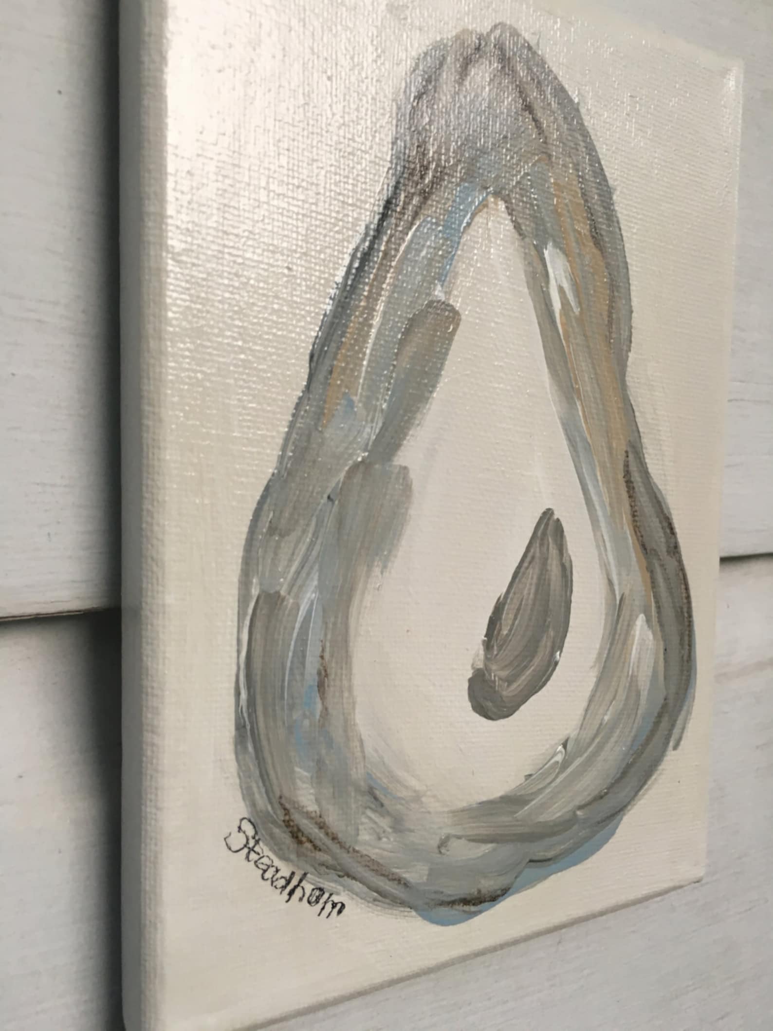 Oyster Shell Painting/oyster Shell Art/coastal Theme Original - Etsy