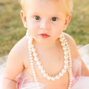 Pearl Baby Necklace, White Pearl Girls Necklace, Baby Pearl Necklace ...