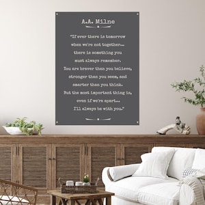 A.A. Milne Quote | Canvas Tapestry Sign | Natural Wall Hanging Decor - Etsy