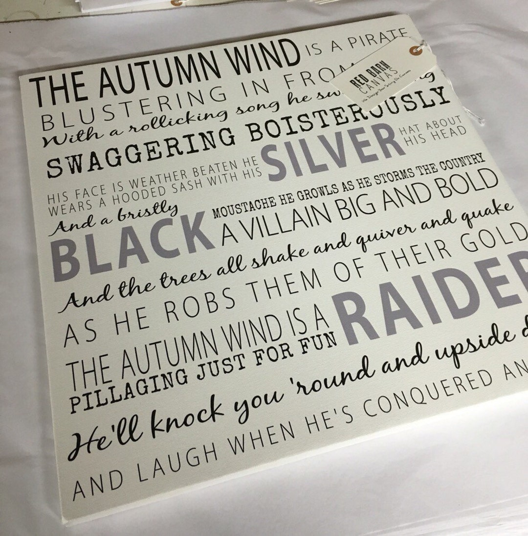 Personalized Raiders Canvas Art: the Autumn Wind Song - Man Cave Decor ...