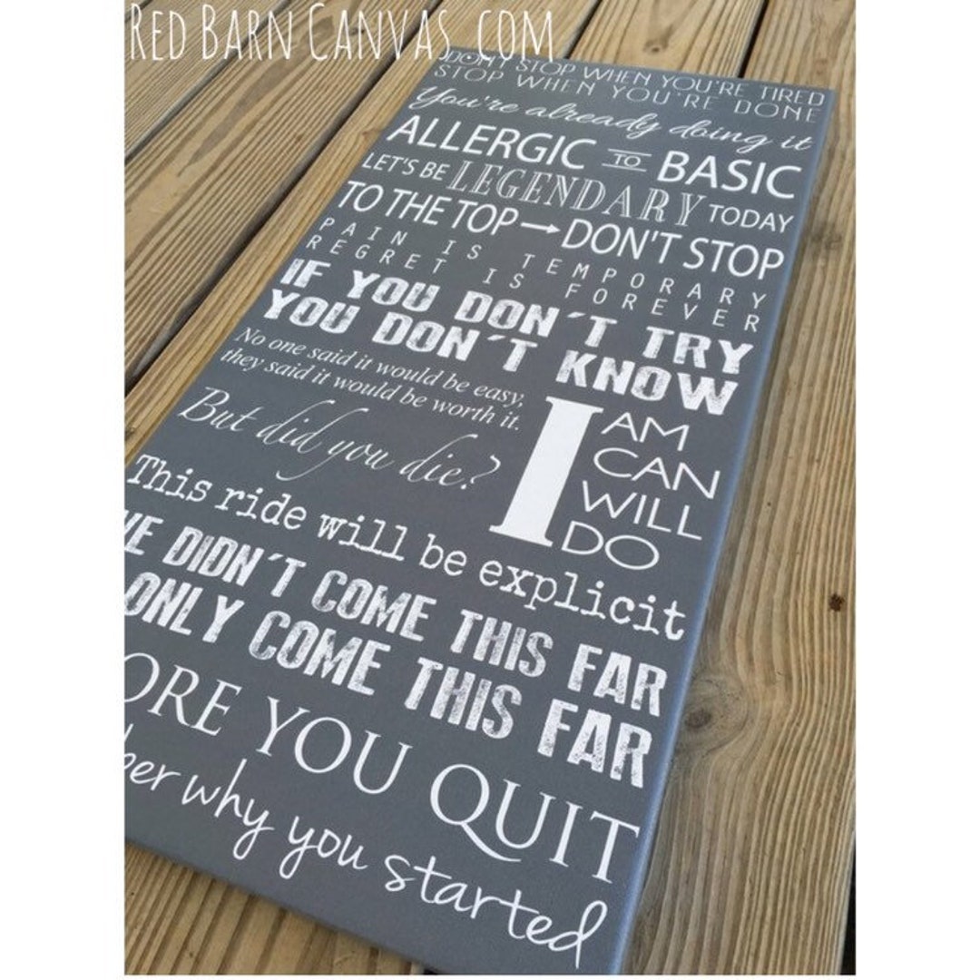 Fitness Quotes, Home Gym Motivational Art - Etsy