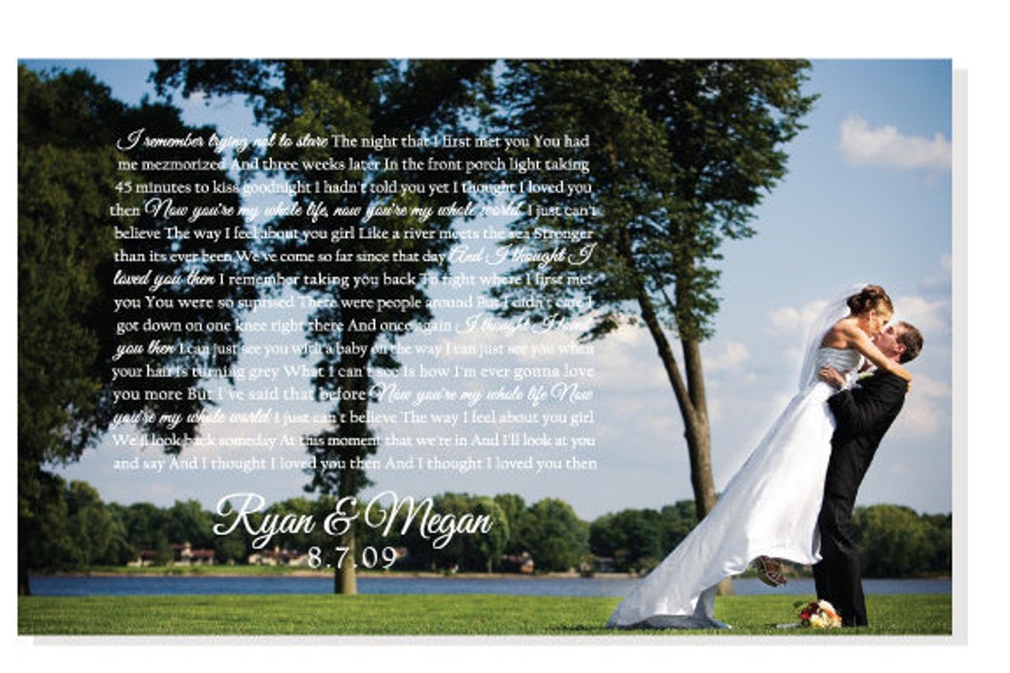 Wedding Song Gift First Dance Lyrics on Canvas Brad Paisley | Etsy