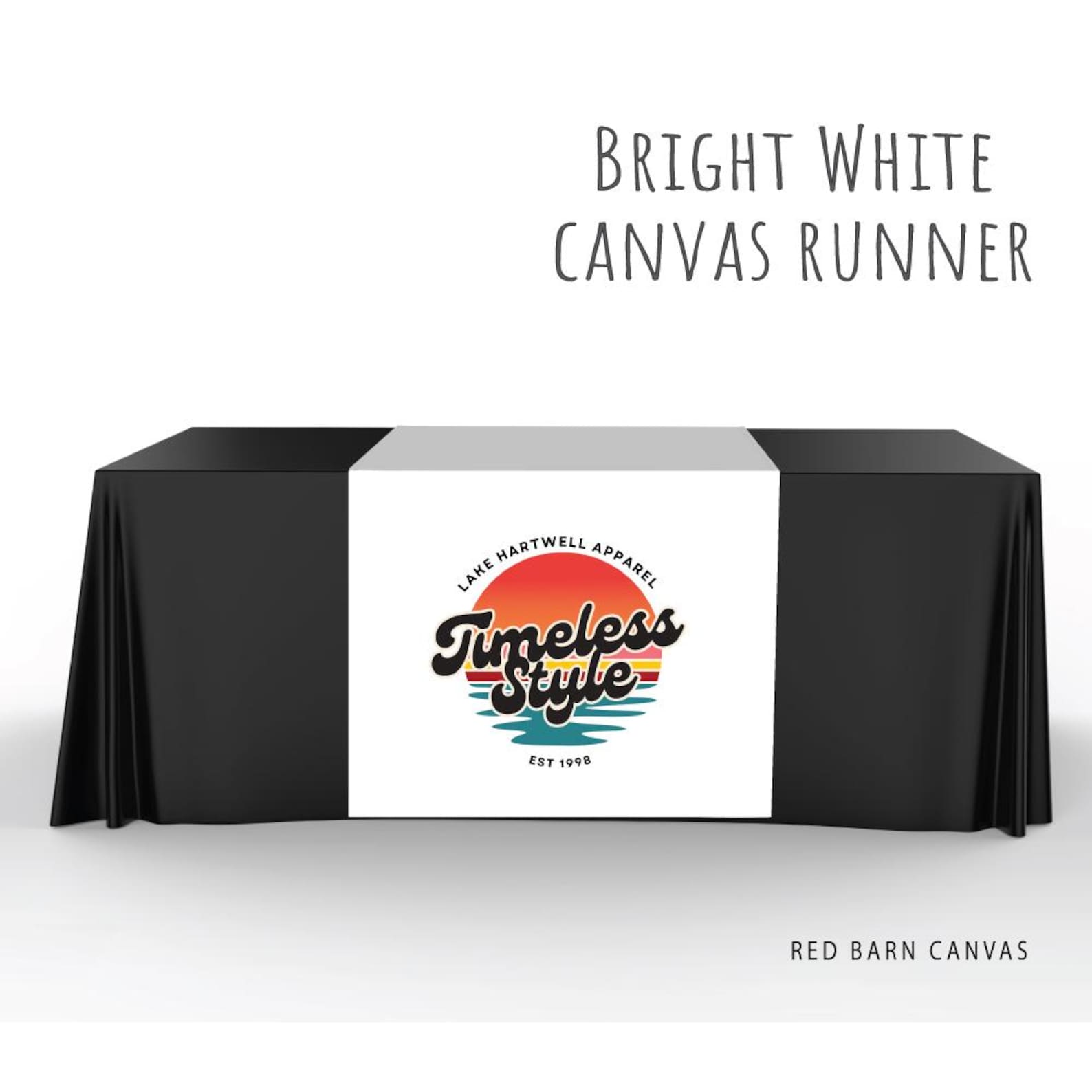 Custom Logo Table Runner | Natural Canvas | Trade Show or Market Table ...