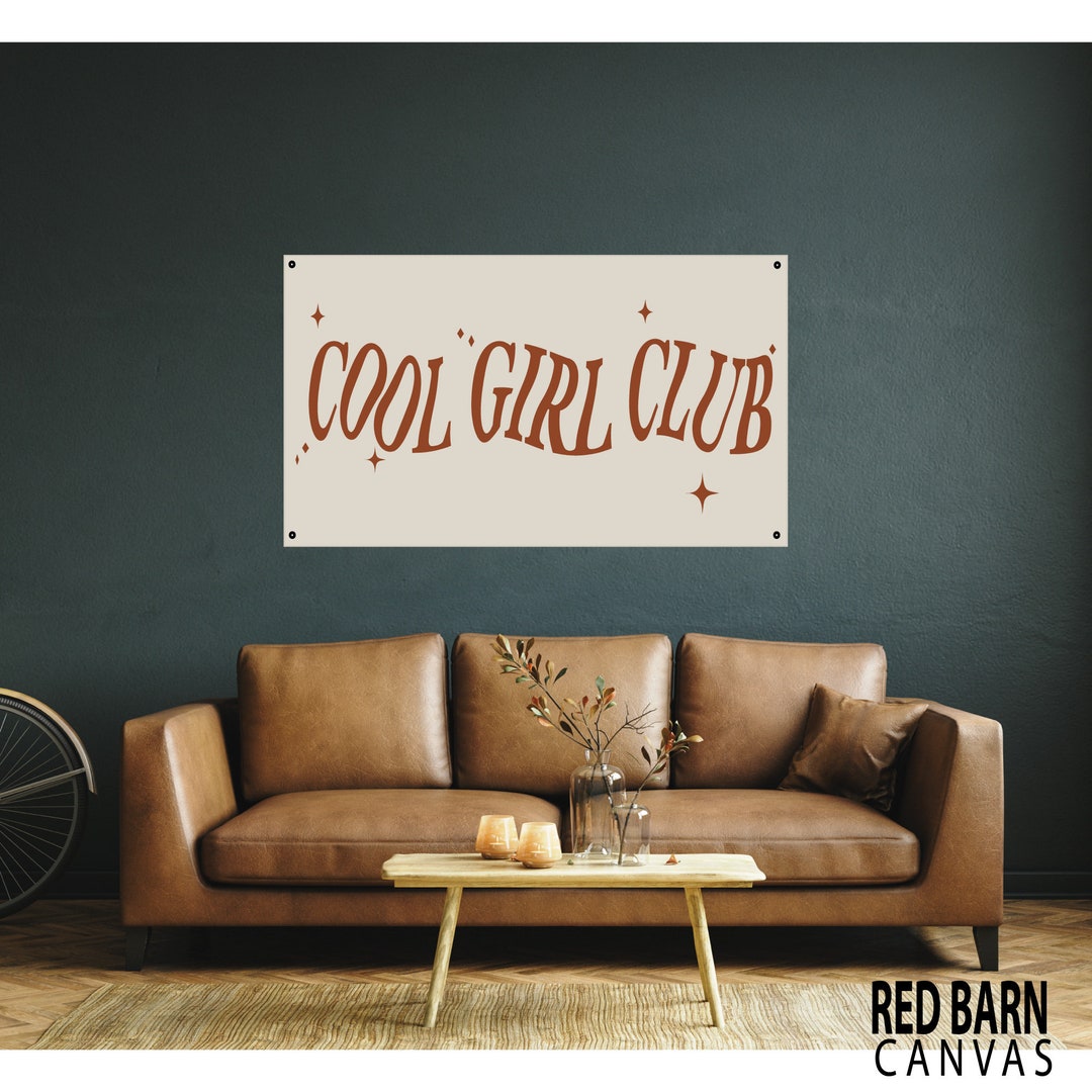 Girl Club Canvas Banner | Handmade Wall Decor - Etsy