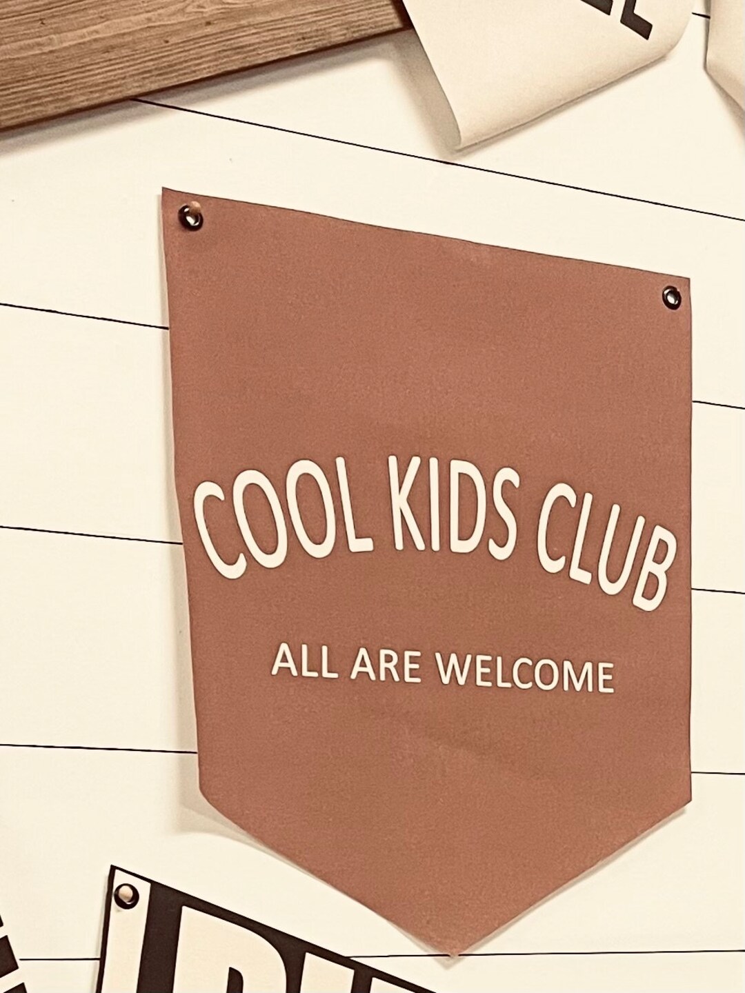 Cool Kids Club All Natural Canvas Flag Banner Sign, Wall Tapestry - Etsy