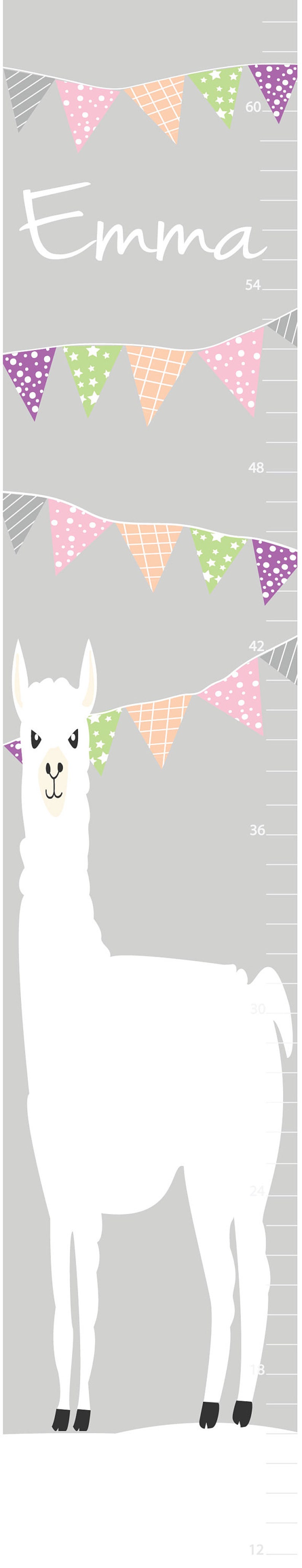 Llama Growth Chart Llama Nursery Theme Art in Your Choice of - Etsy