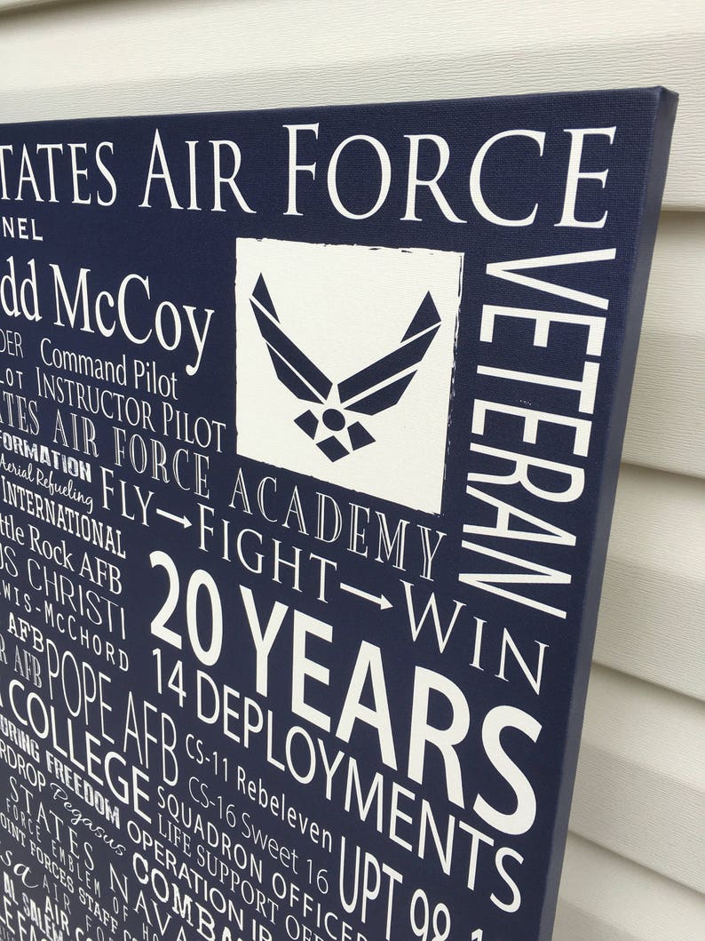 Personalized Military Retirement Gift: Gallery Wrapped Canvas Art - Etsy