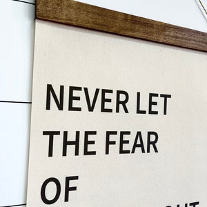 Never Let the Fear, Sports Quote, Linen Canvas Hanging Banner - Etsy