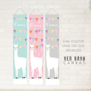Llama Growth Chart, Llama Nursery Theme Art in Your Choice of Colors ...