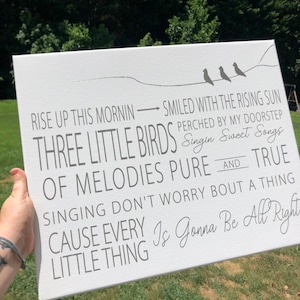 Three Little Birds Typography Word Art Sign, for the Music Lover ...
