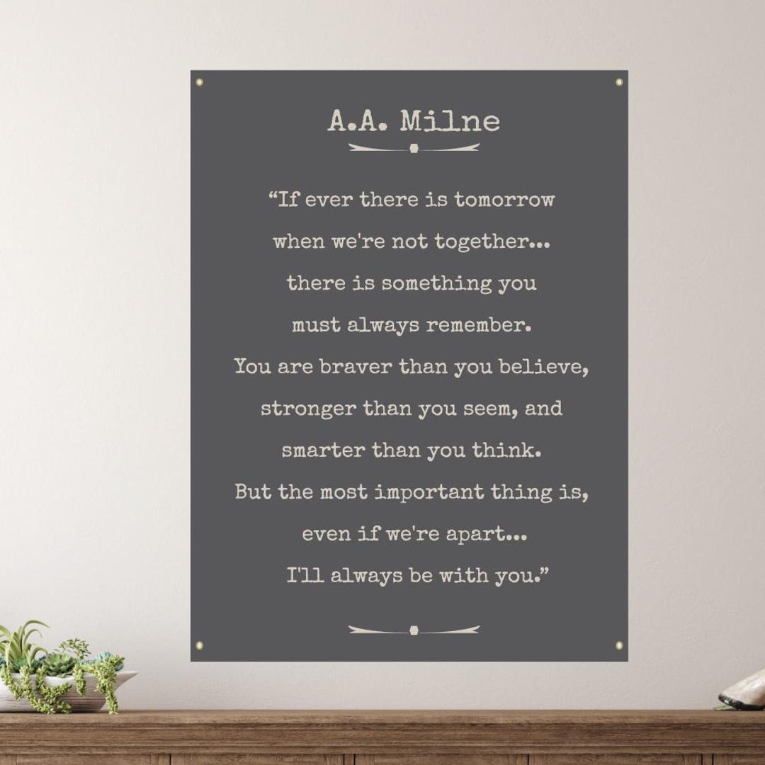 A.A. Milne Quote | Canvas Tapestry Sign | Natural Wall Hanging Decor - Etsy