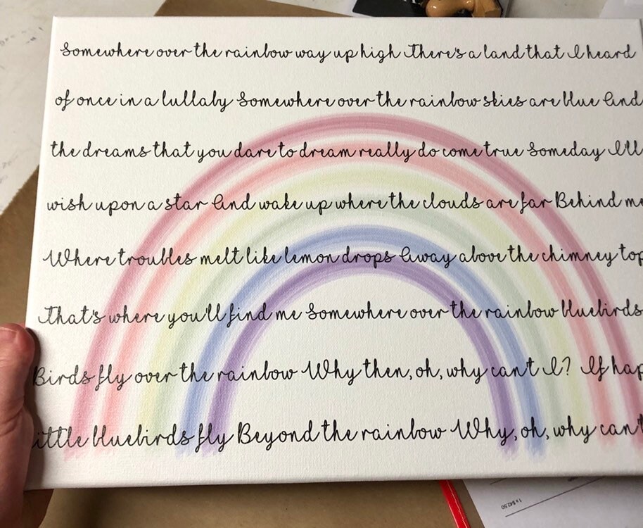 Somewhere Over the Rainbow Canvas Wall Art Kids Room Decor | Etsy