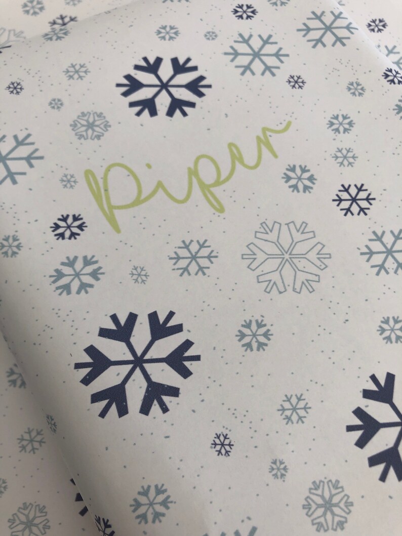 Personalized Wrapping Paper Snowflake Theme Customize With | Etsy