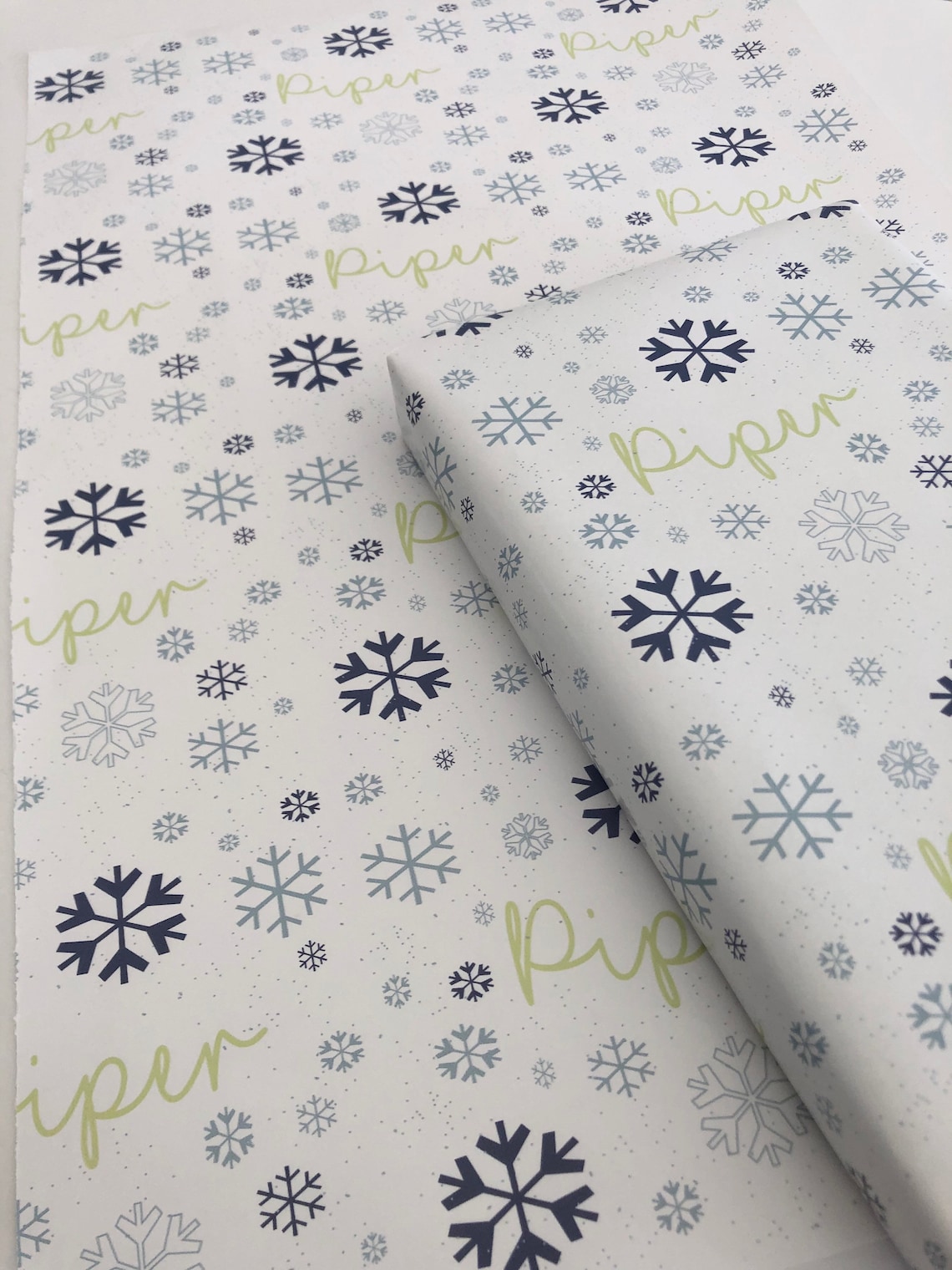 Personalized Wrapping Paper Snowflake Theme Customize With | Etsy