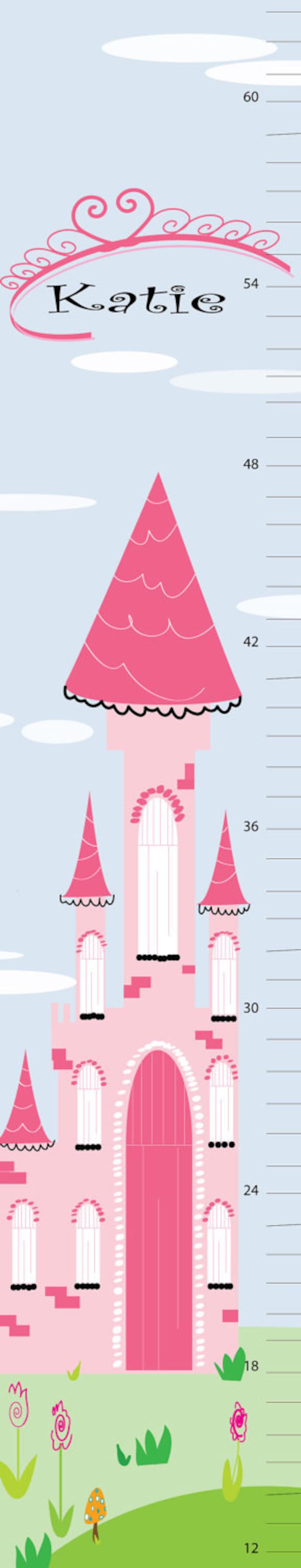 Personalized Princess Theme Canvas Growth Charts Fairytale - Etsy