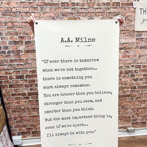 A.A. Milne Quote | Canvas Tapestry Sign | Natural Wall Hanging Decor - Etsy