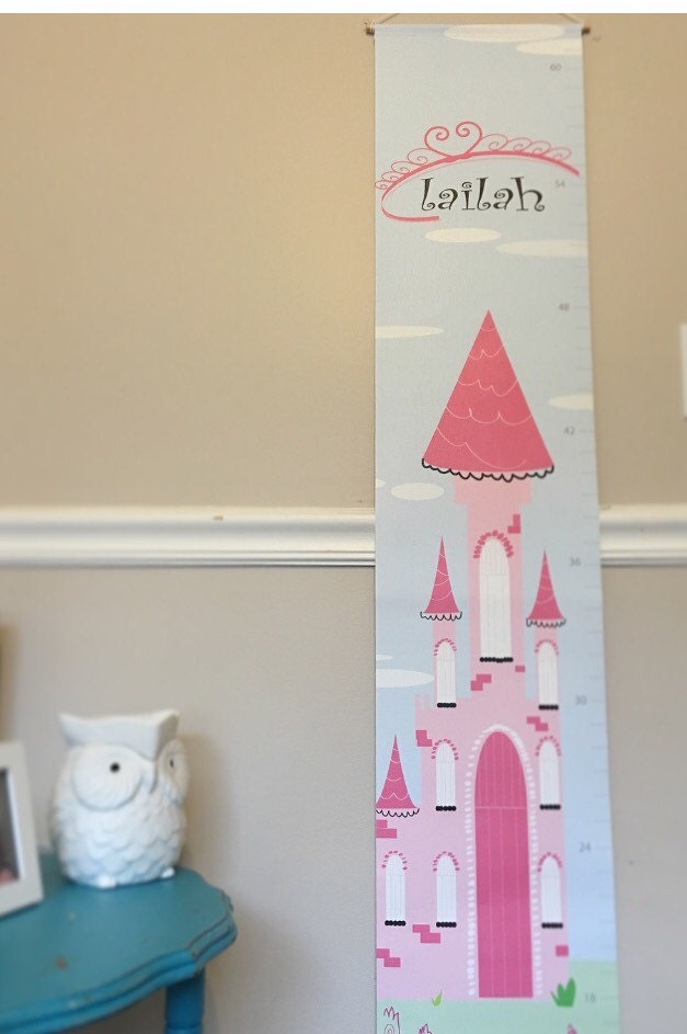 Personalized Princess Theme Canvas Growth Charts Fairytale | Etsy