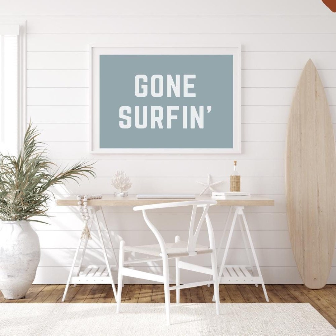 Gone Surfing | Any Color. All Natural Canvas Flag Banner Sign, Wall ...