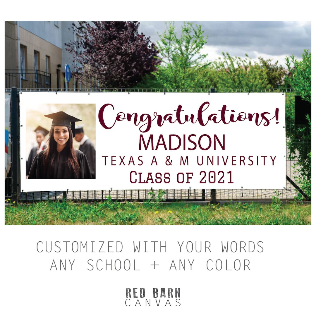 Graduation Vinyl Banner, Indoor or Outdoor Use, College Graduation ...