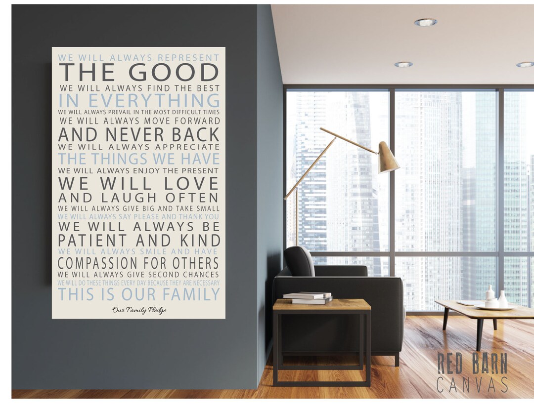 Customized Family Values Statement on Gallery Wrapped Canvas, Create ...