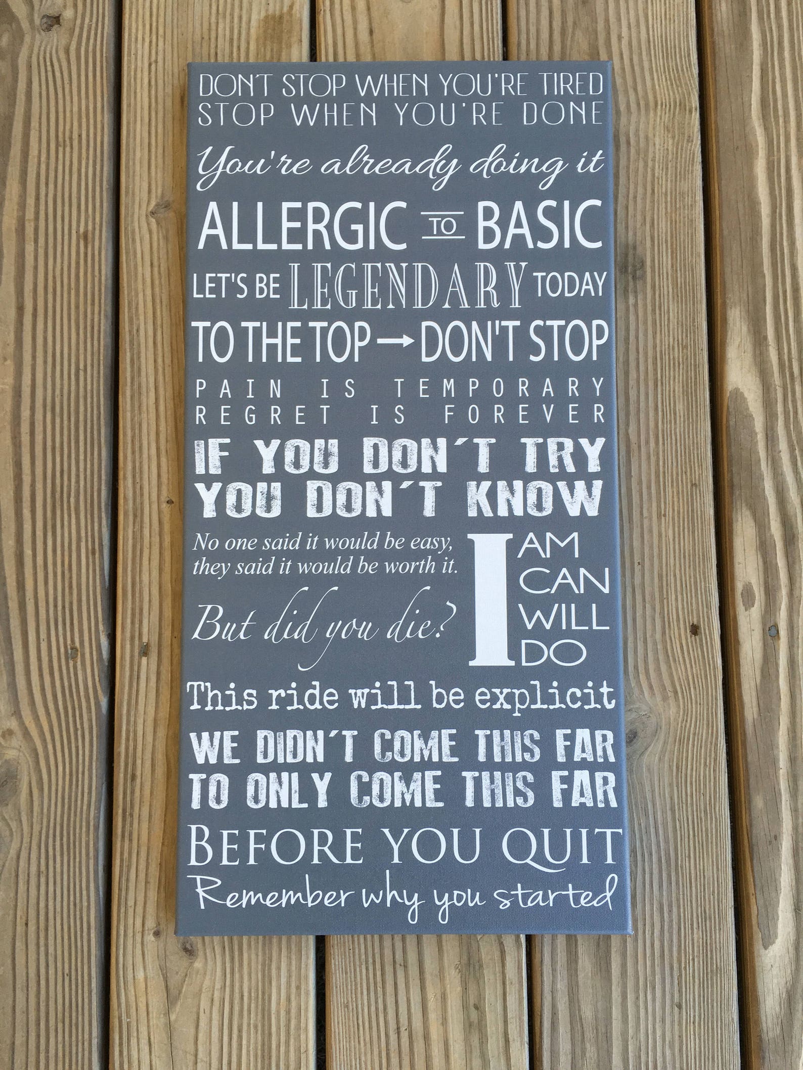Fitness Quotes, Home Gym Motivational Art - Etsy