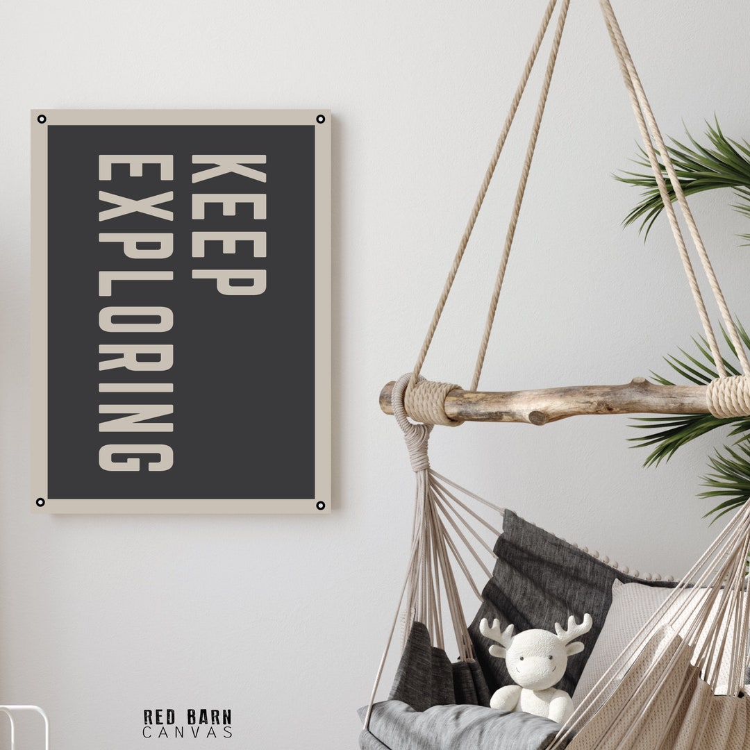 Keep Exploring, Camp Flag, Canvas Tapestry Sign, Wall Hanging Decor - Etsy