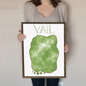 Vail Colorado Ski Trail Map Print or Canvas. Colorado Ski Map ...