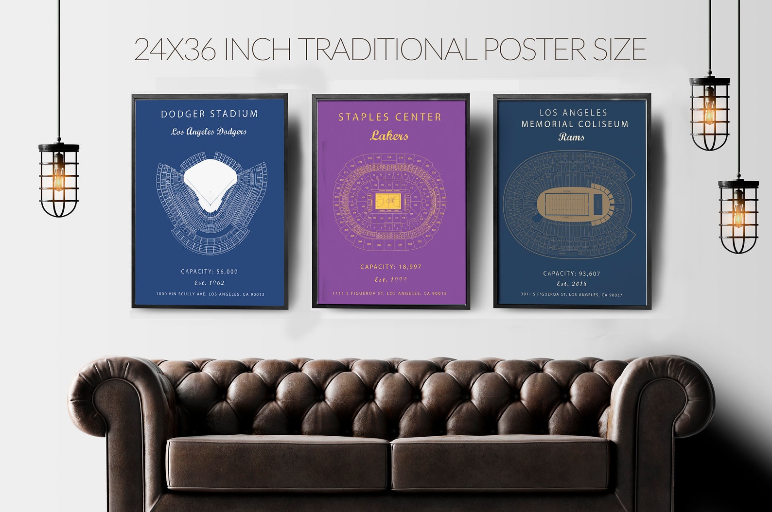 Dodgers Lakers Rams. Set of 3 Prints or Canvases Dodgers - Etsy