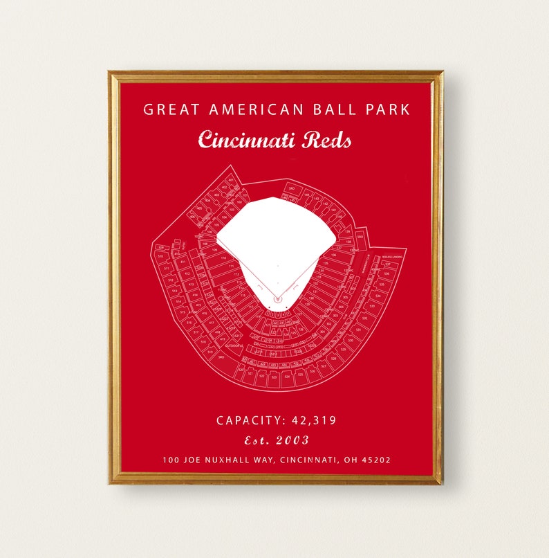 Great American Ball Park Seating Chart Cincinnati Reds GABP - Etsy