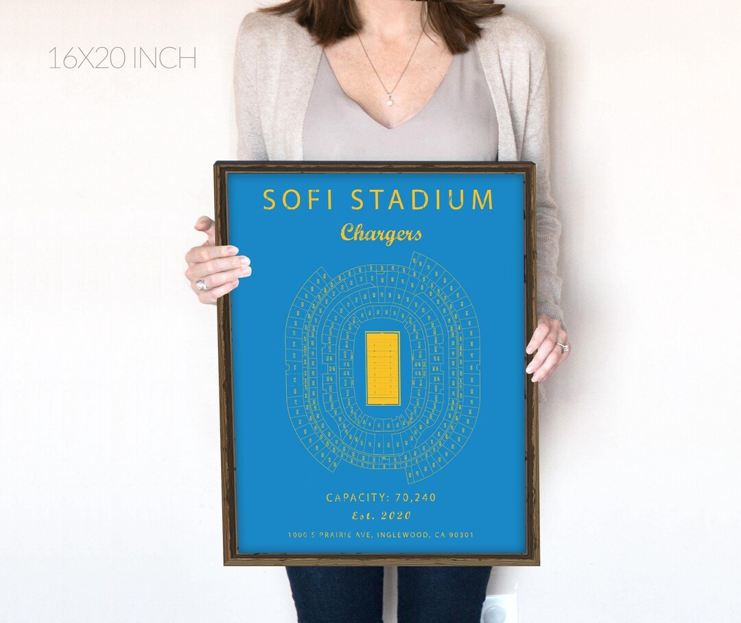 Sofi Stadium Seating Chart Sign, Los Angeles Chargers, Sofi Stadium ...