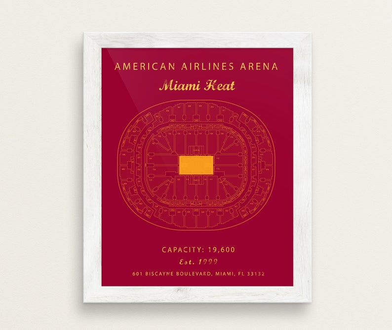American Airlines Arena Seating Chart Miami Heat Miami Heat - Etsy