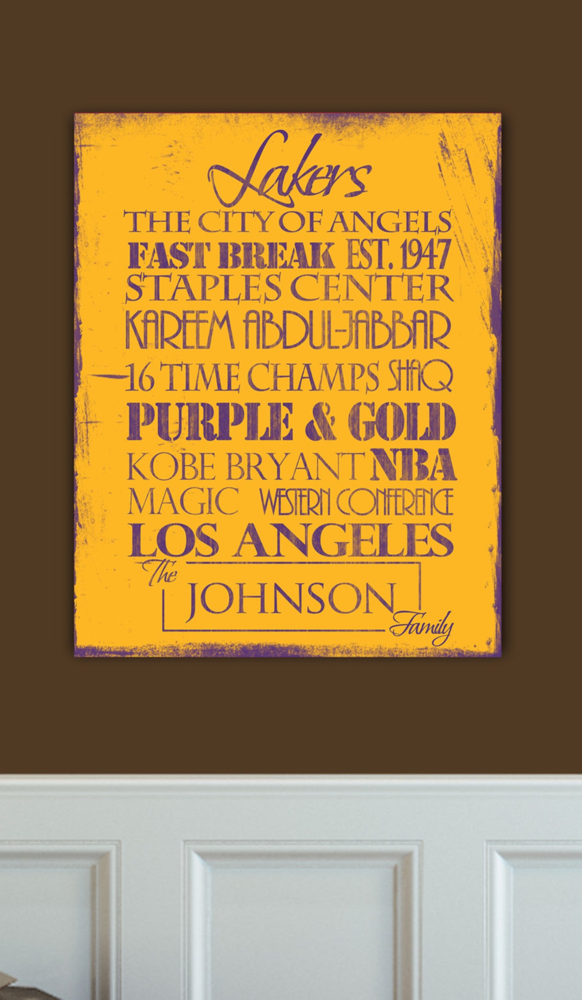 Los Angeles Lakers: Print or Canvas. LA Lakers. Lakers Gift. - Etsy