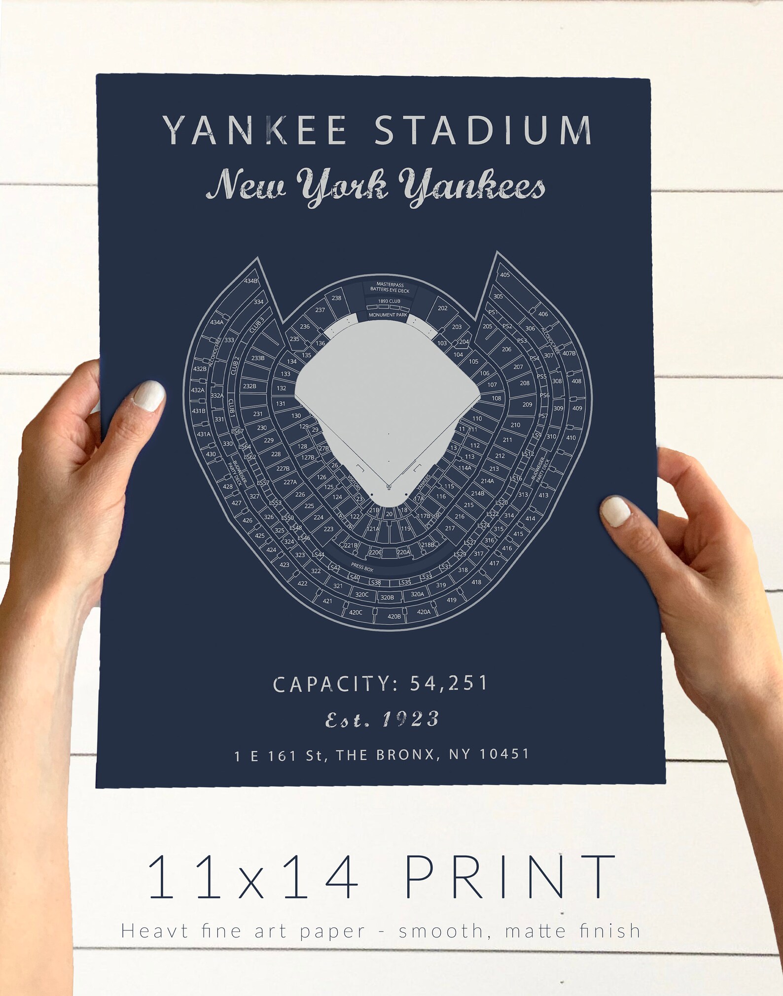 Yankee Stadium Seating Chart, New York Yankees, Wall Art, Gift, Map ...