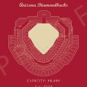 Chase Field, Arizona Diamondbacks, Chase Field Seating Chart, Gift for ...
